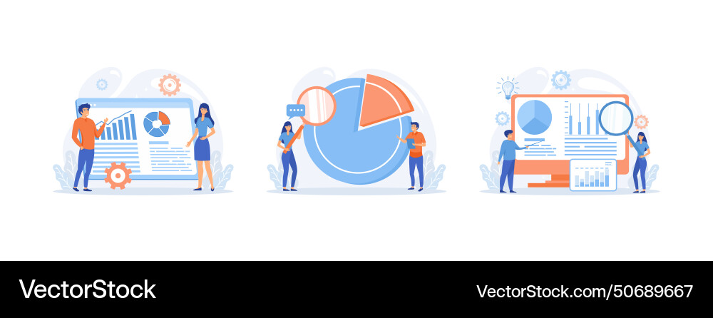 Statistical analysis market research targeting Vector Image