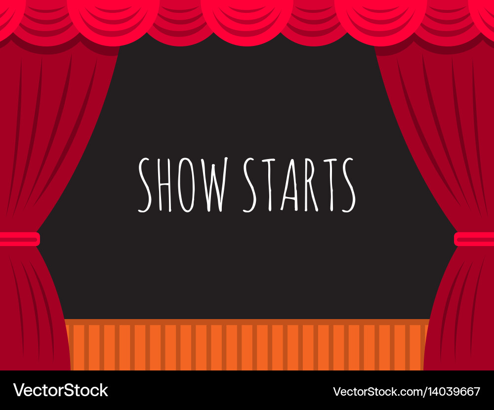 Theatre stage banner Royalty Free Vector Image