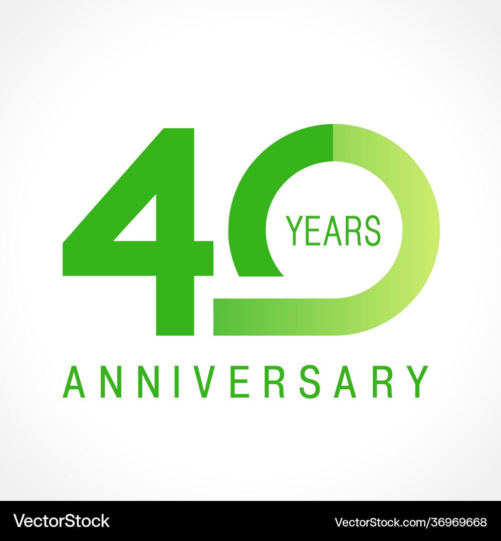 40th Anniversary Celebration Logo Royalty Free Vector Image