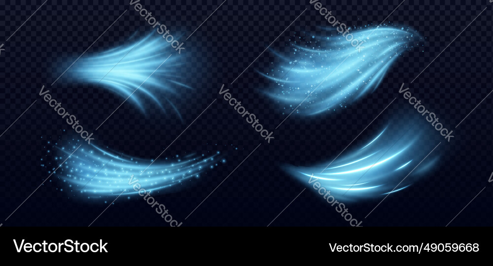 Cool air flow effects set Royalty Free Vector Image