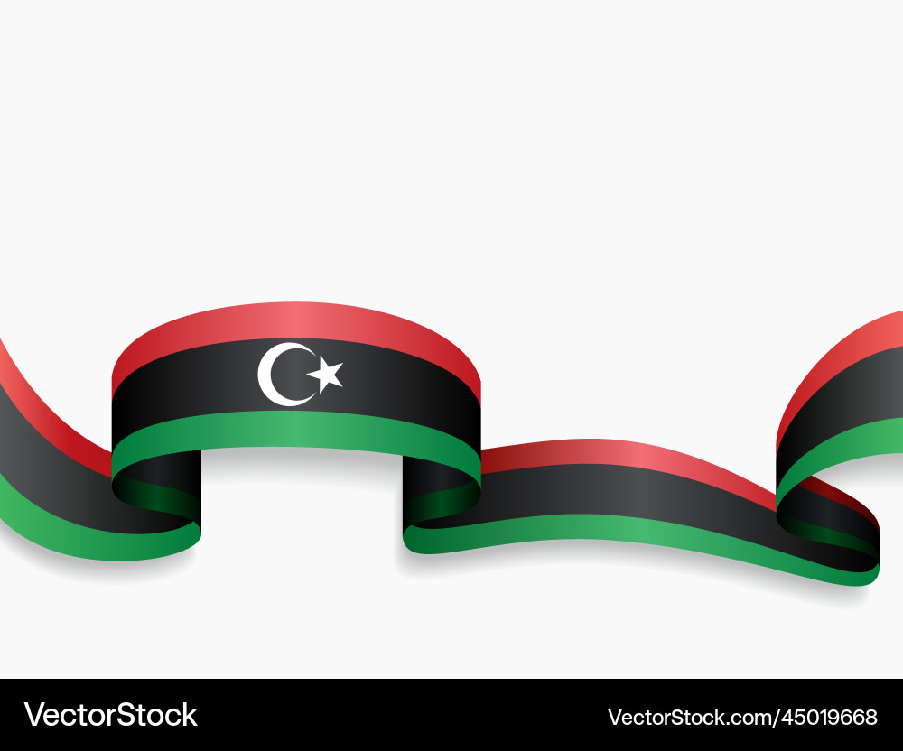 Libyan flag wavy abstract background Royalty Free Vector