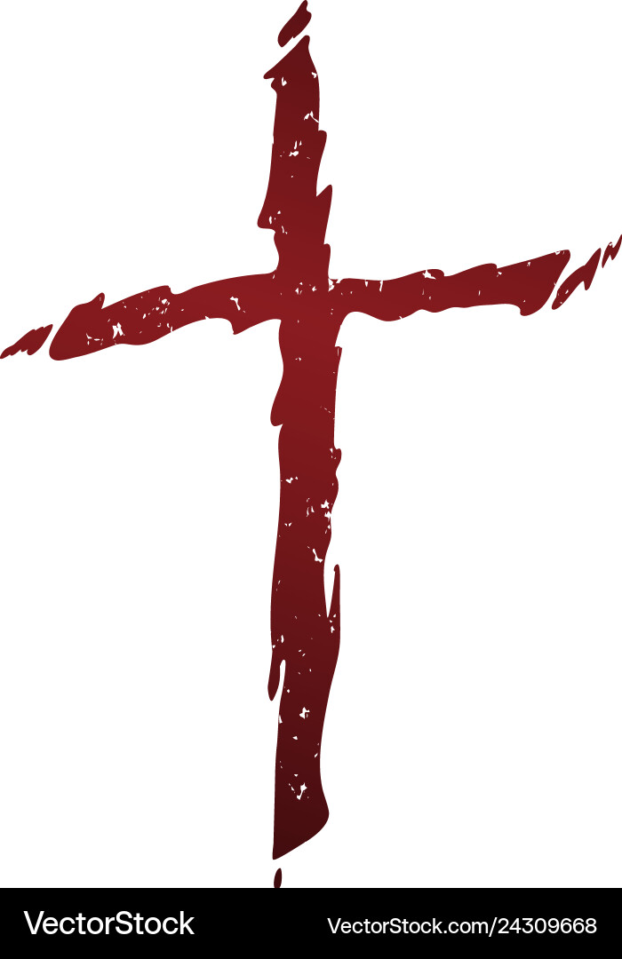 Old rugged distressed christian cross Royalty Free Vector
