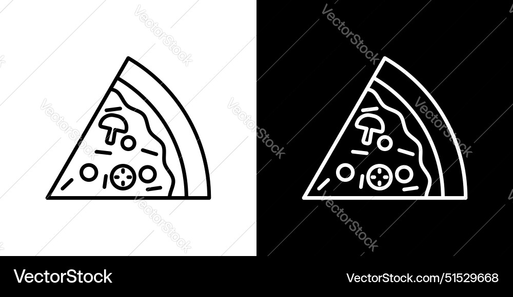 Pizza slice icon set cheese mushroom piece Vector Image