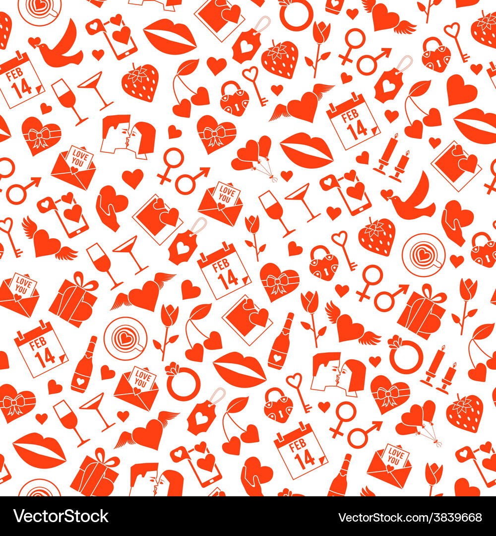 Romantic Valentine's Day Pattern Royalty Free Vector Image