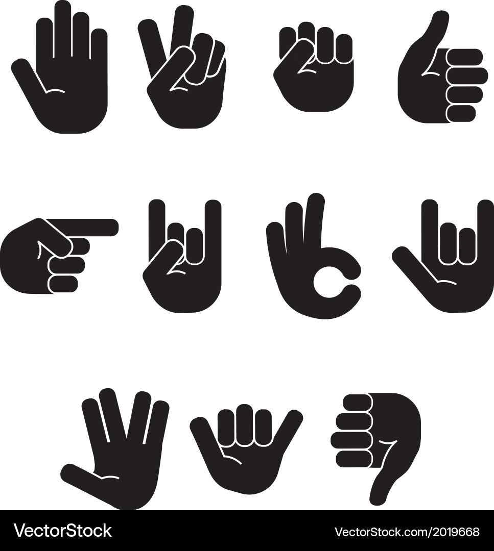 Stick Figure Hands - Pointing Gesture Royalty Free Vector