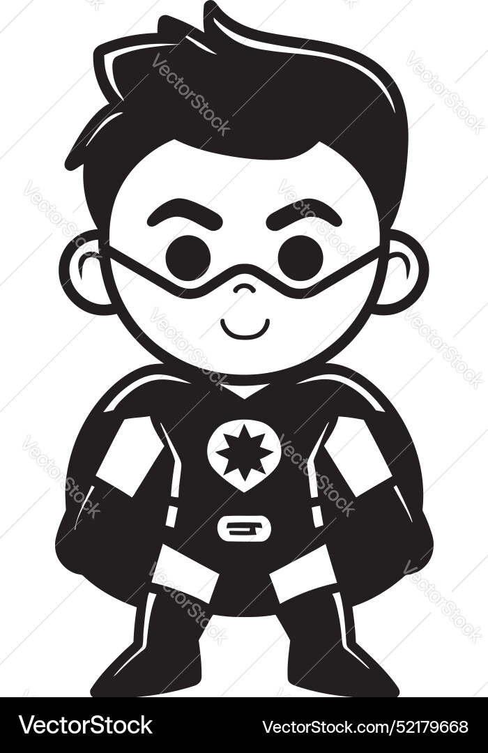 Tiny titan adorable superhero emblem cute Vector Image