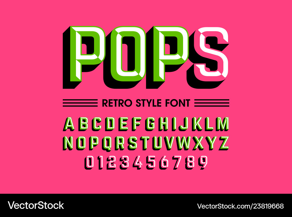 Trendy style pop art font alphabet letters Vector Image