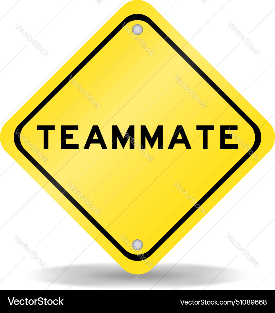 Yellow color transportation sign with word Vector Image