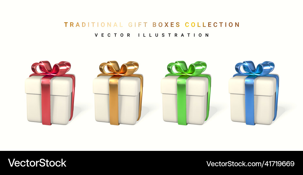 3d render and draw by mesh realistic gift box Vector Image