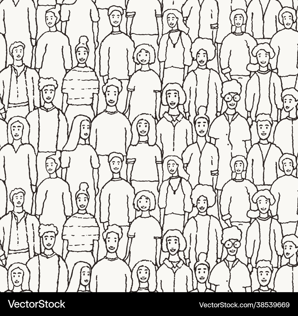Connected People Pattern Royalty Free Vector Image