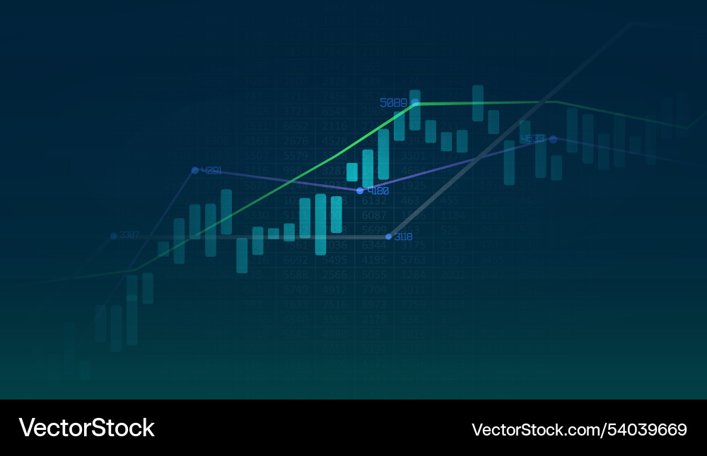 Finanz-Trenddiagramm mit Schaubildern Lizenzfreier Vektor