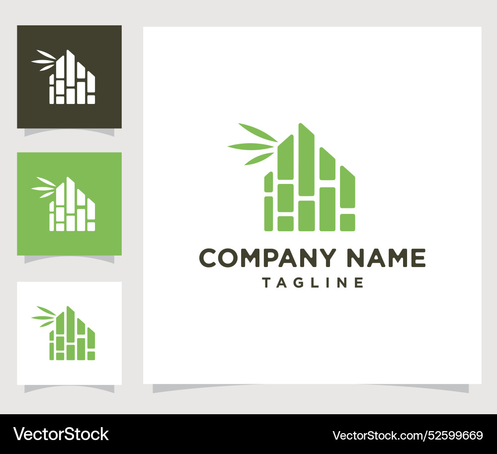 Logo icon simple bamboo house Royalty Free Vector Image