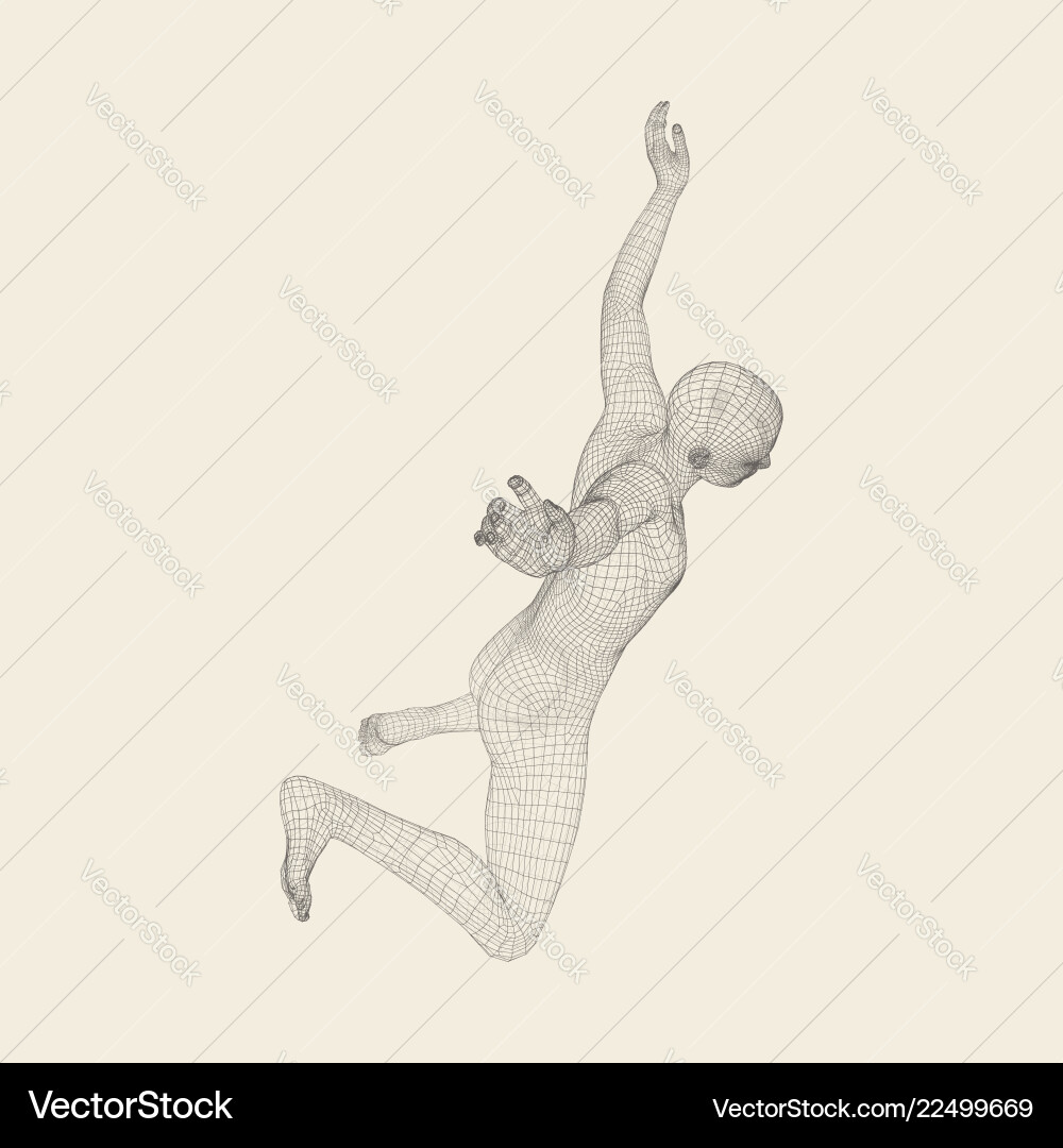 Man falls down from a height fall on jump Vector Image