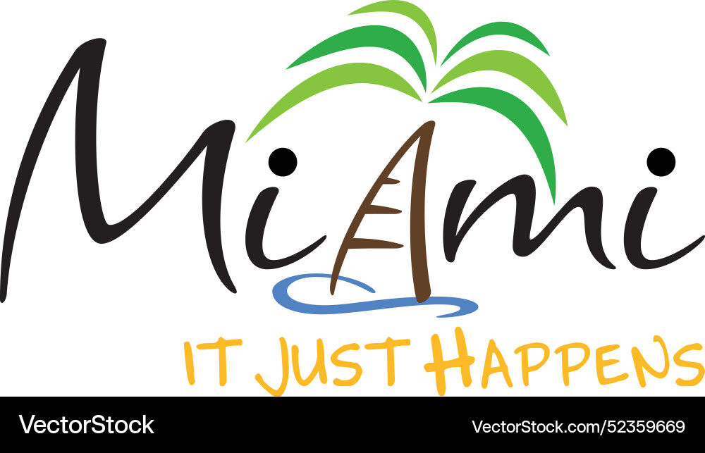 Miami beach logo Royalty Free Vector Image - VectorStock