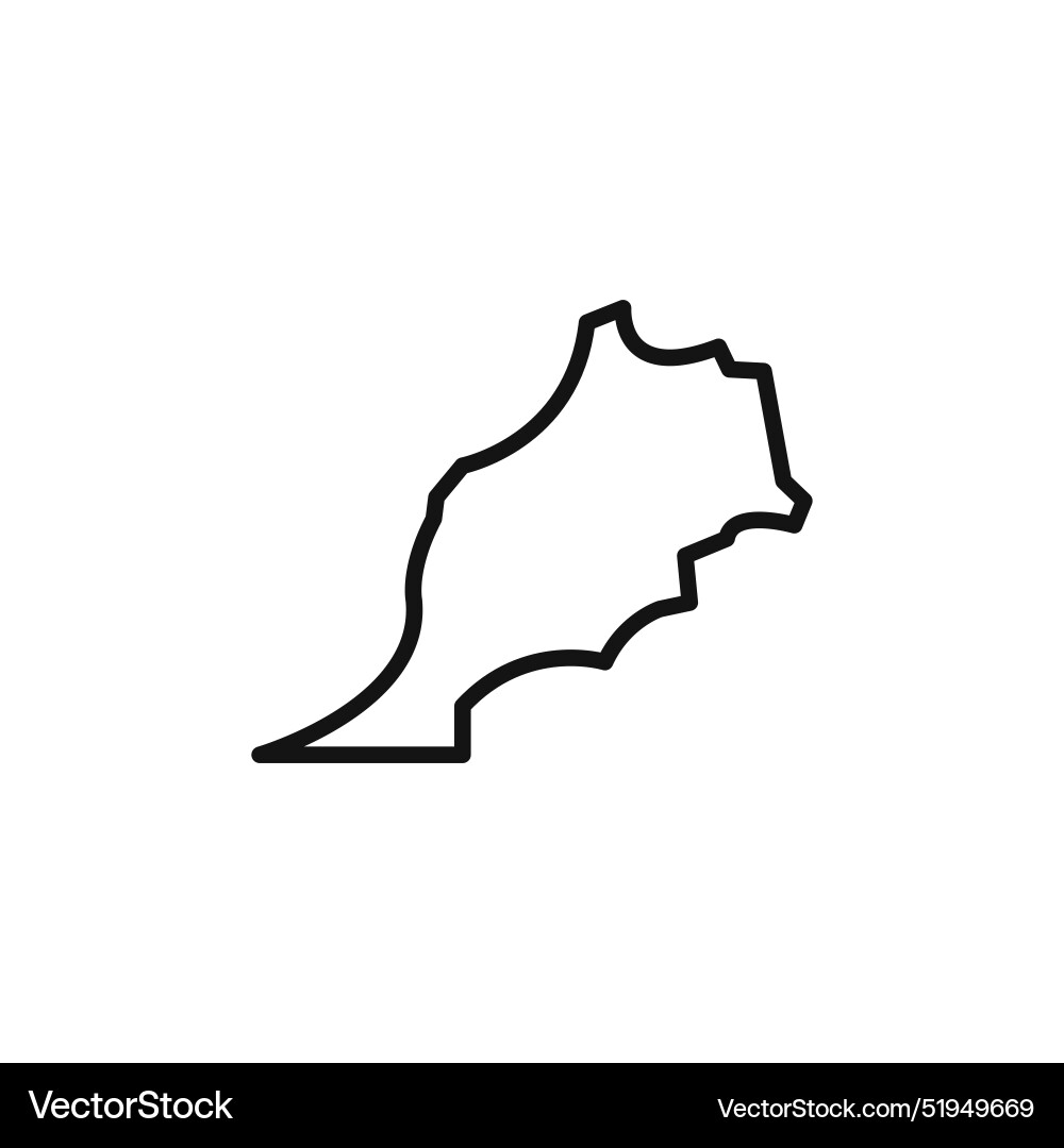 Morocco map logo sign outline Royalty Free Vector Image