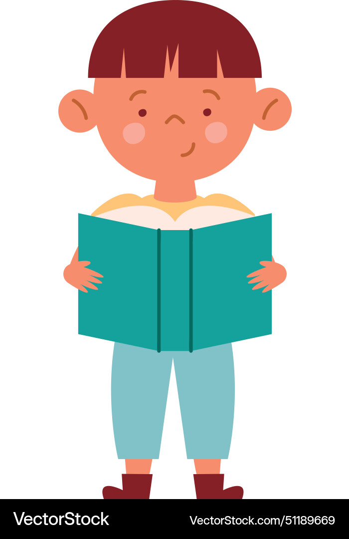 Reader boy cartoon Royalty Free Vector Image - VectorStock