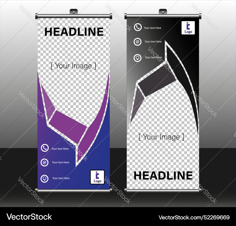 Roll up brochure flyer banner design template Vector Image