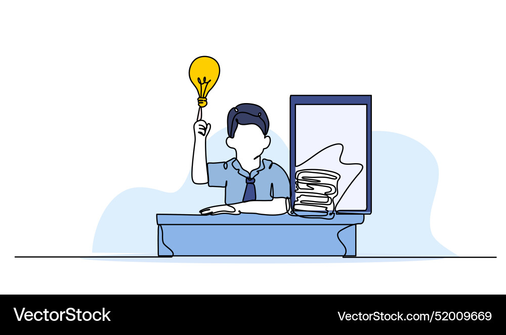Student who come up Royalty Free Vector Image - VectorStock