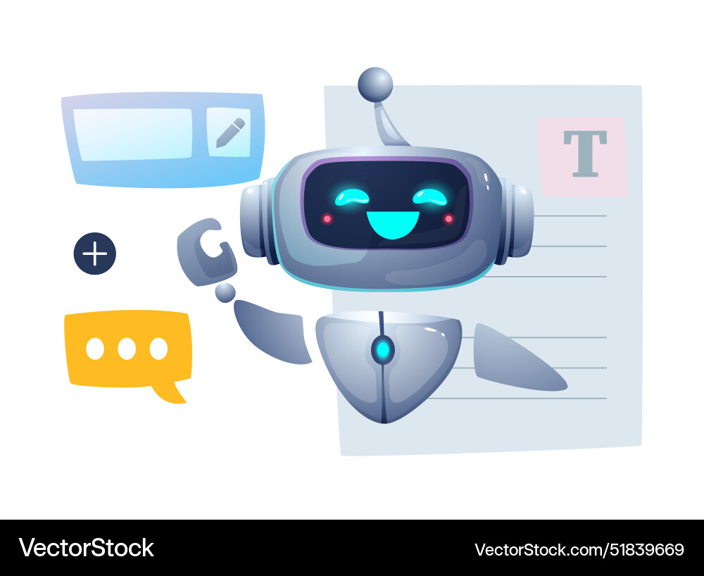 Virtual assistant creative neural network Vector Image