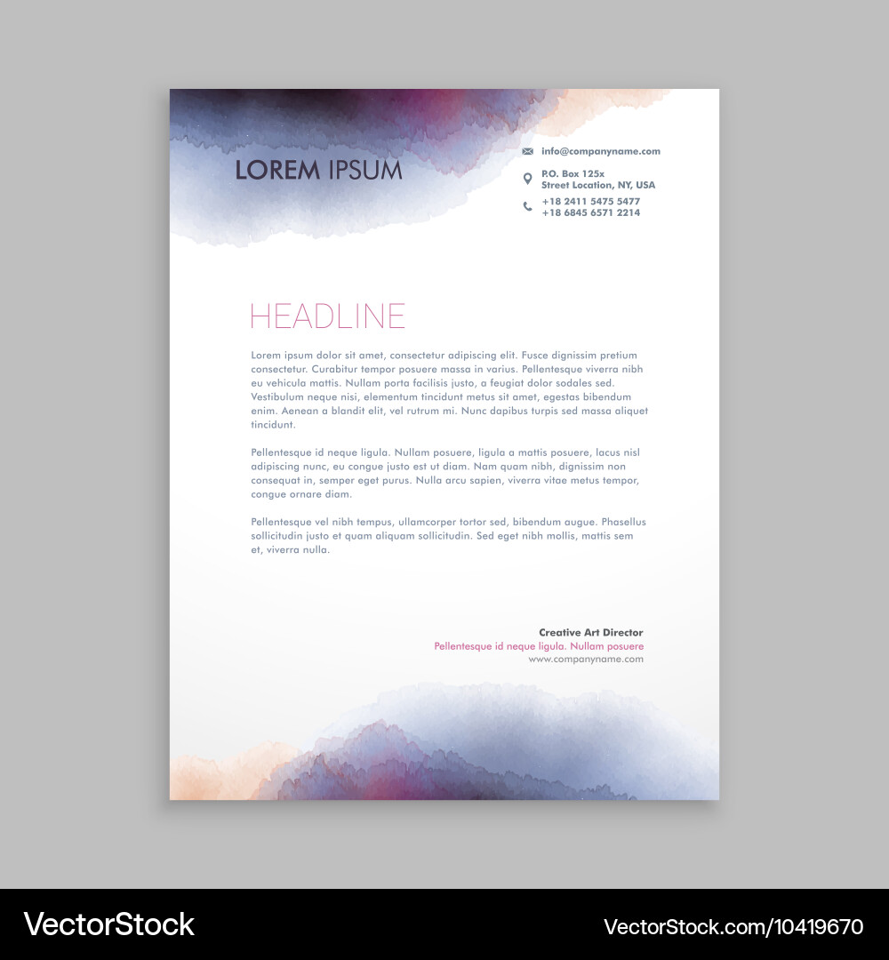 Beautiful creative letterhead design Royalty Free Vector