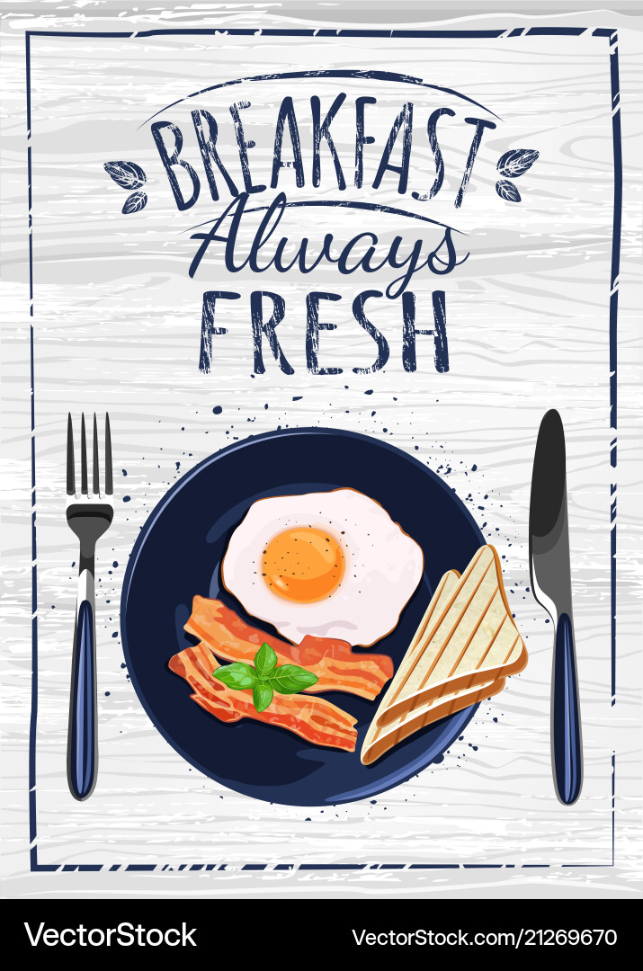 Breakfast poster Royalty Free Vector Image - VectorStock