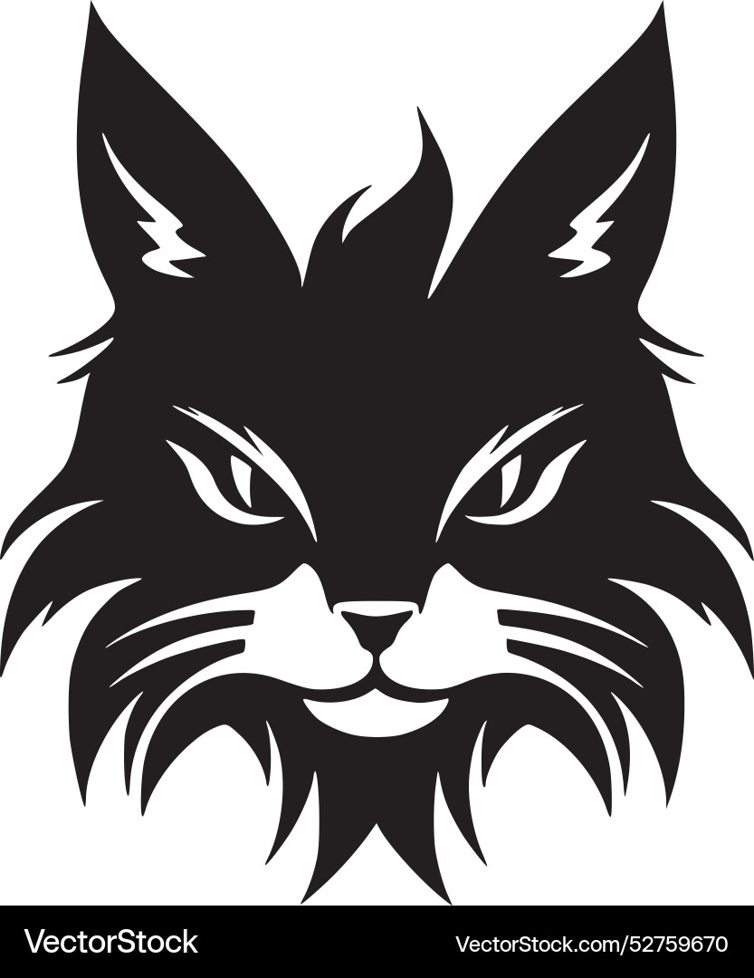 Cat - black and white isolated icon Royalty Free Vector