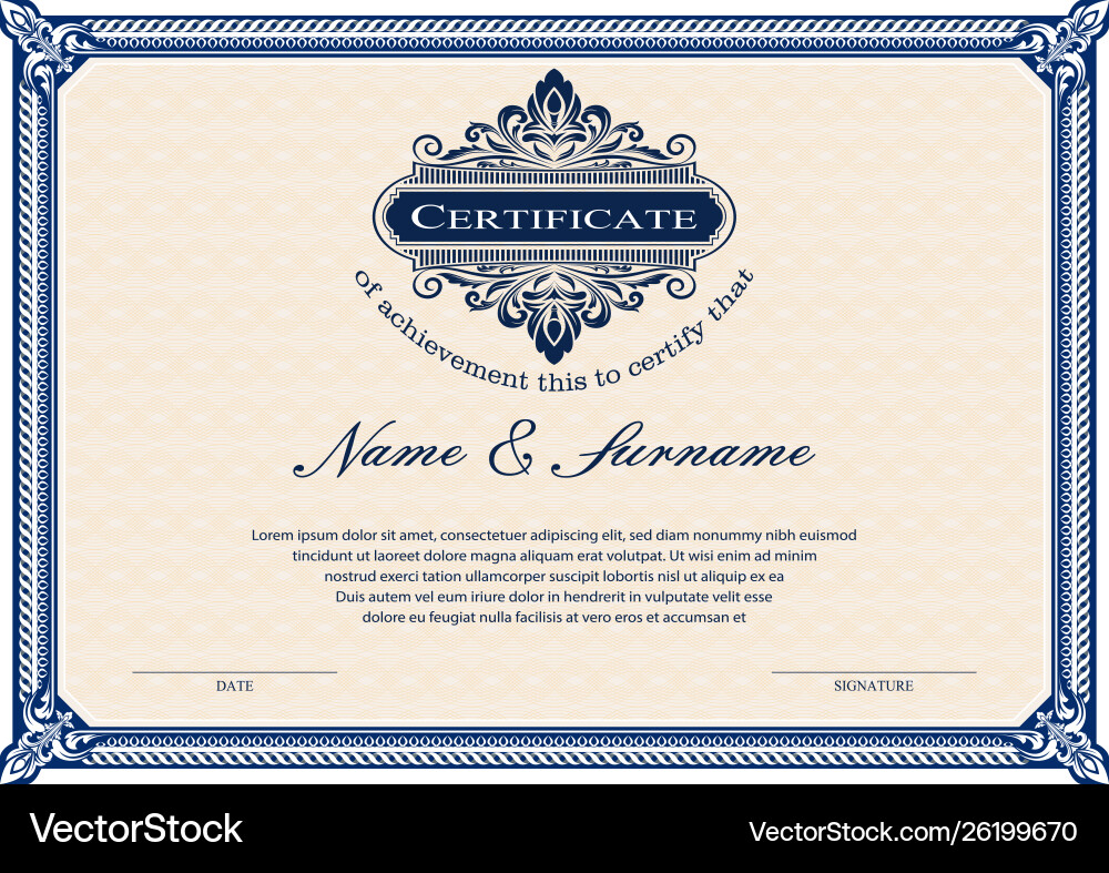Certificate Royalty Free Vector Image - VectorStock