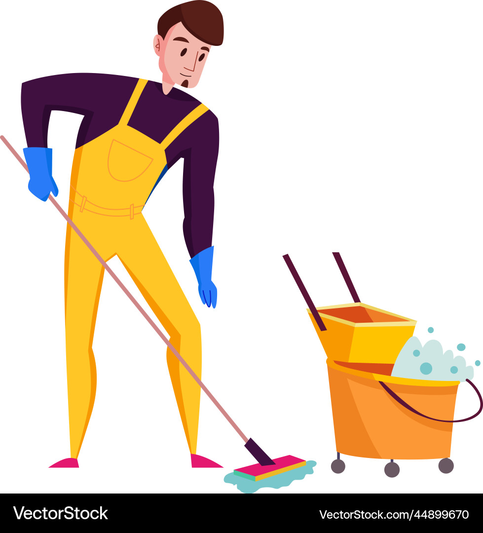Cleaning service worker Royalty Free Vector Image