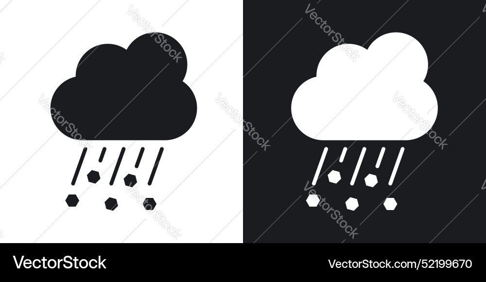 Cloud hail icon set in solid style Royalty Free Vector Image