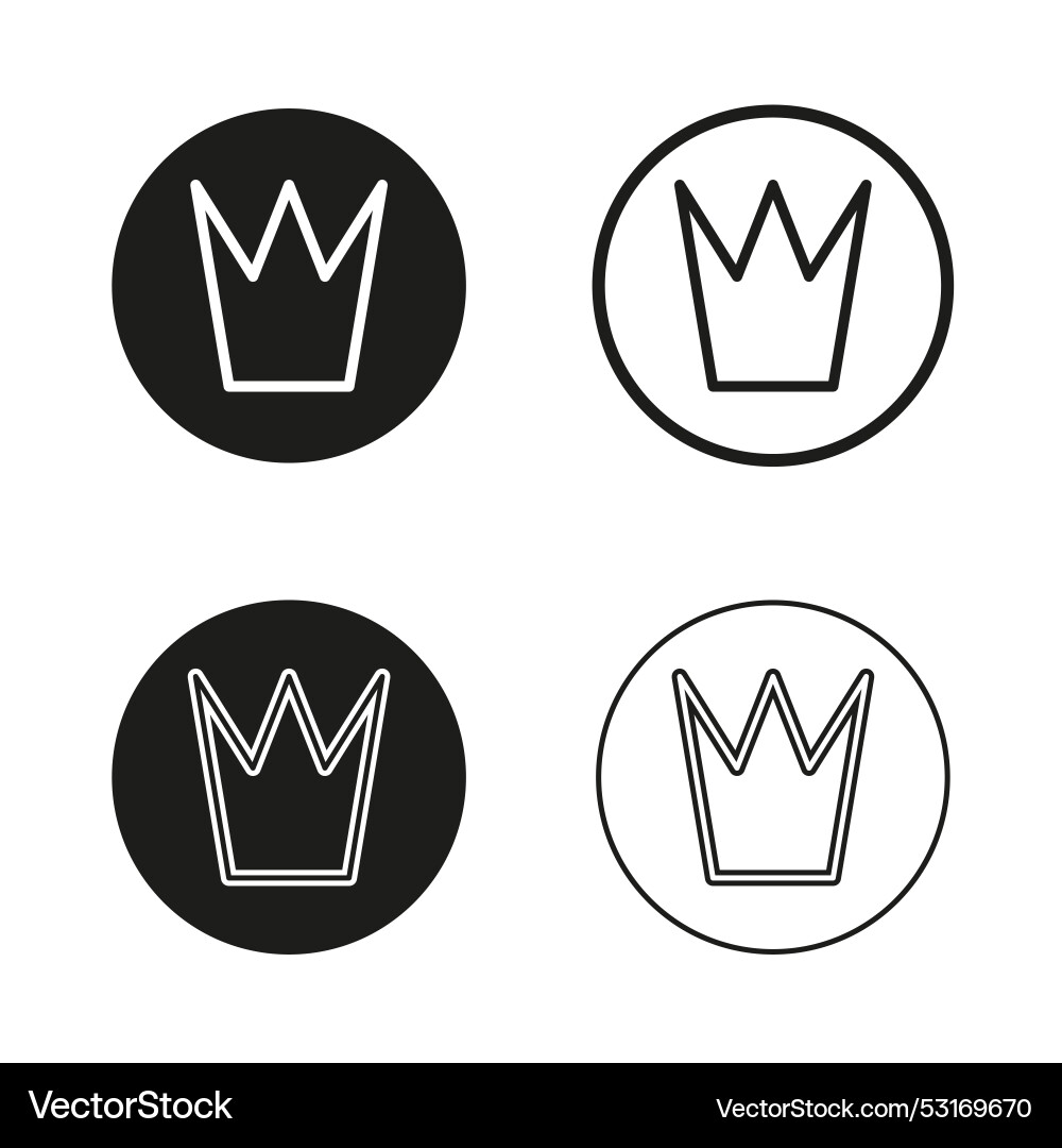 Crown icons set royalty symbols monarchy design Vector Image