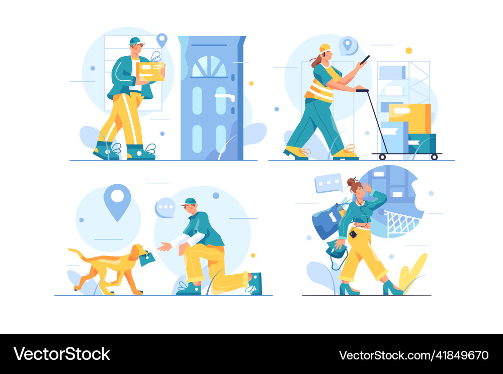 Delivery service address courier Royalty Free Vector Image
