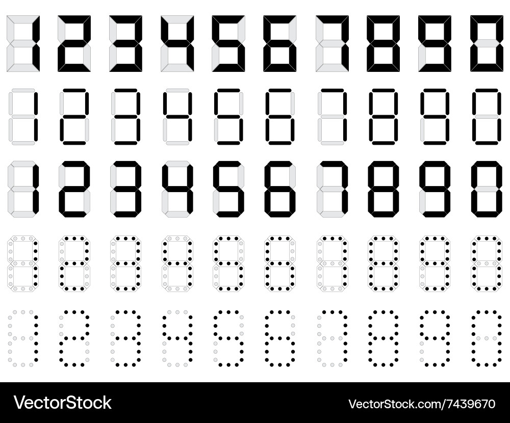 Digital numbers Royalty Free Vector Image - VectorStock