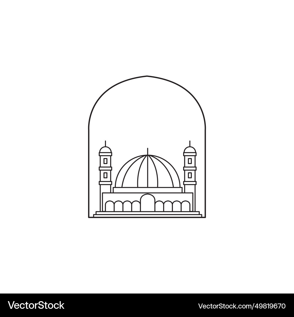 Dome mosque icon logo design Royalty Free Vector Image