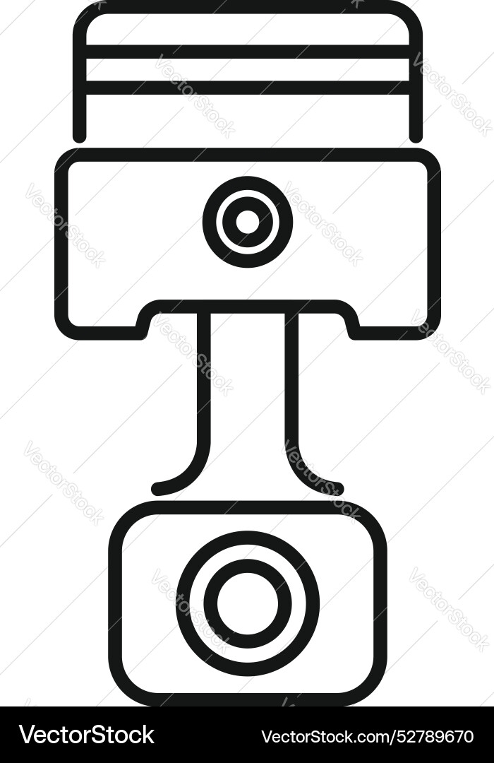 Engine piston connecting rod pushing upwards line Vector Image