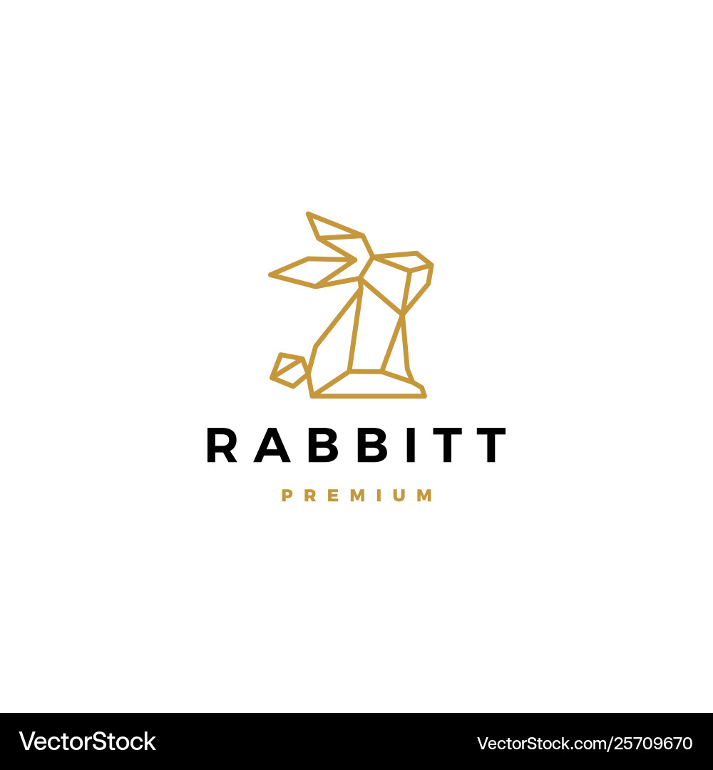 Geometric rabbit hare bunny logo icon origami Vector Image