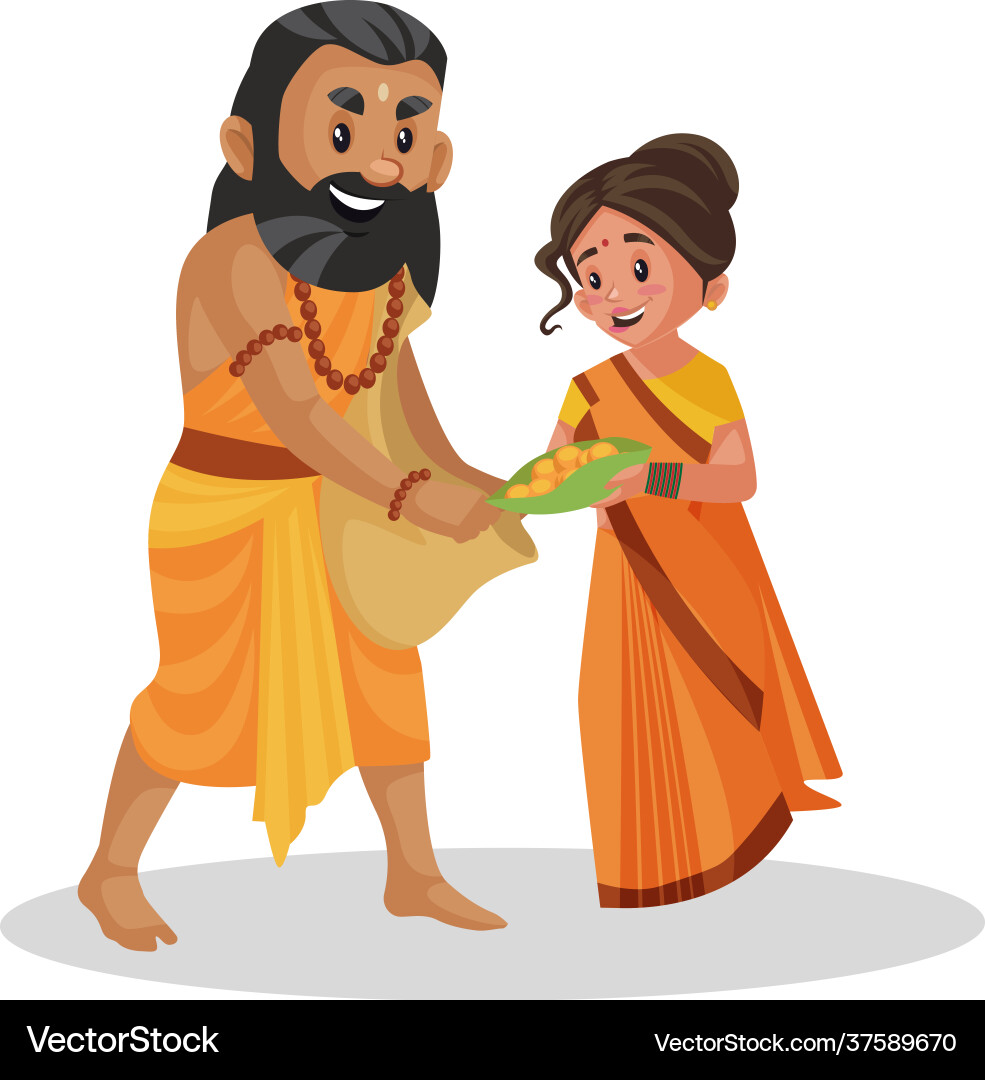 Goddess sita cartoon character Royalty Free Vector Image