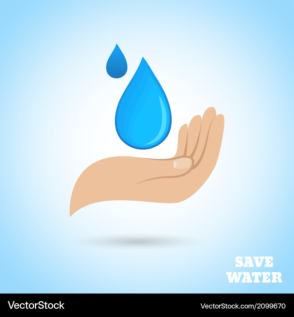 Hands water protect poster Royalty Free Vector Image