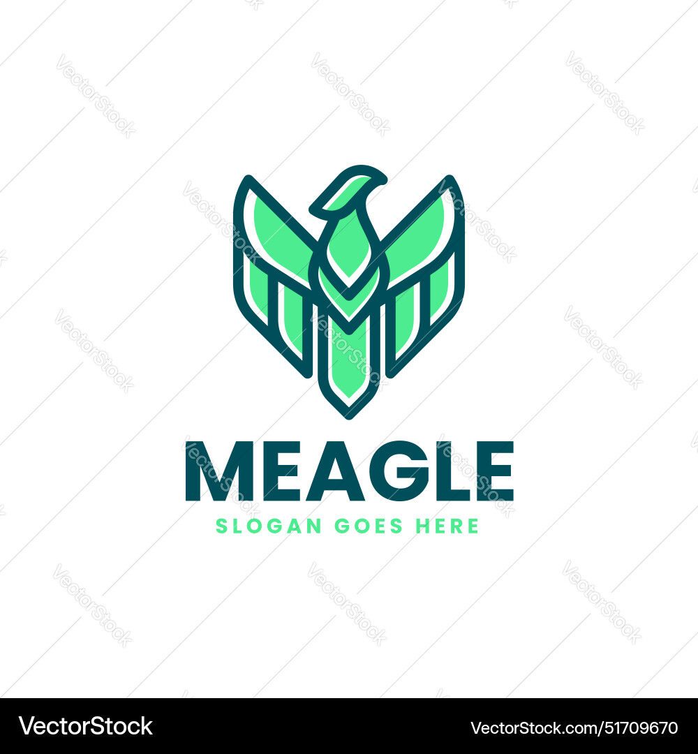 Logo eagle simple mascot style Royalty Free Vector Image
