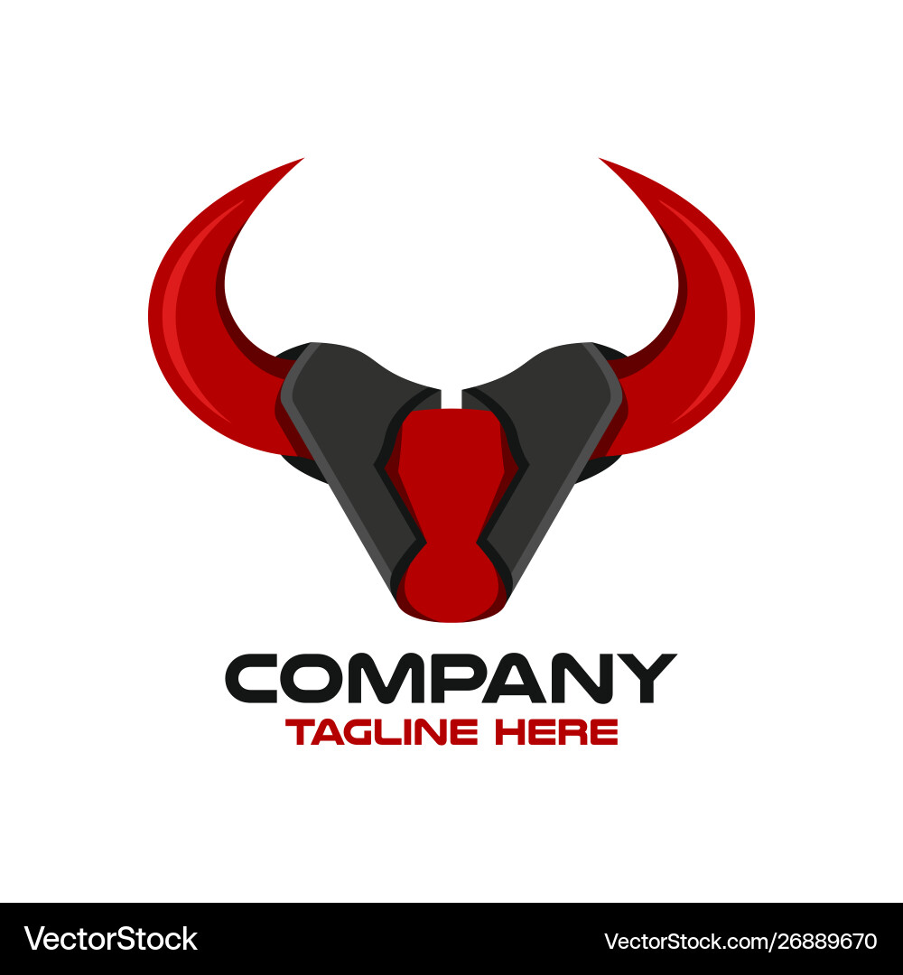 Modern bull head logo Royalty Free Vector Image