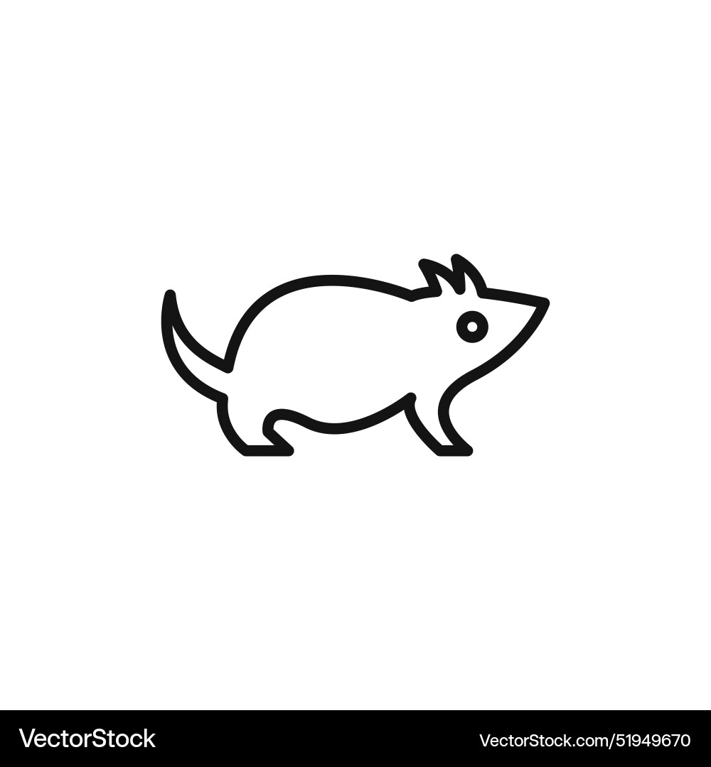 Mouse animal logo sign outline Royalty Free Vector Image