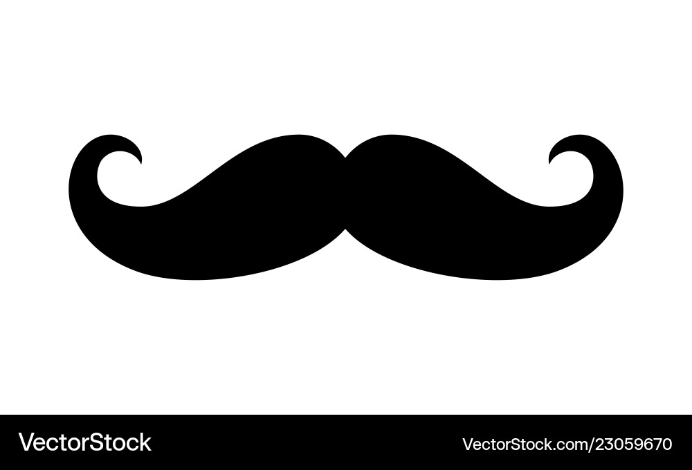 Mustache icon moustache vintage shape symbol Vector Image