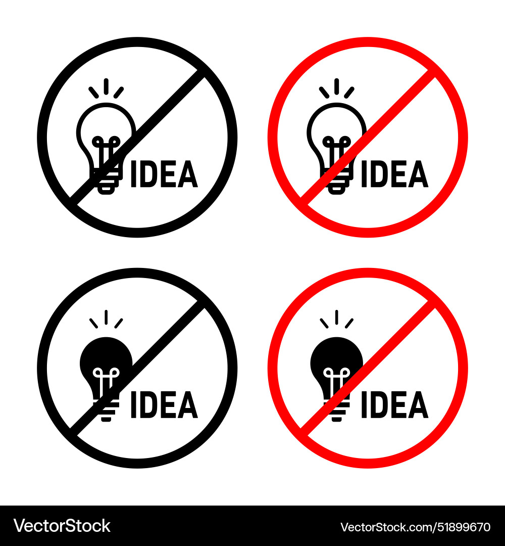 No idea sign indicating prohibition on presenting Vector Image