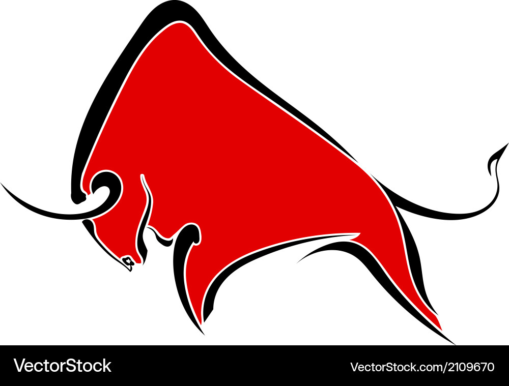 Red wild buffalo Royalty Free Vector Image - VectorStock