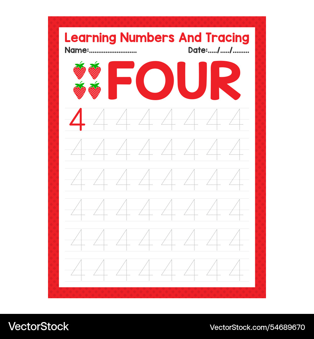 Set of learning numbers flashcards for preschool Vector Image