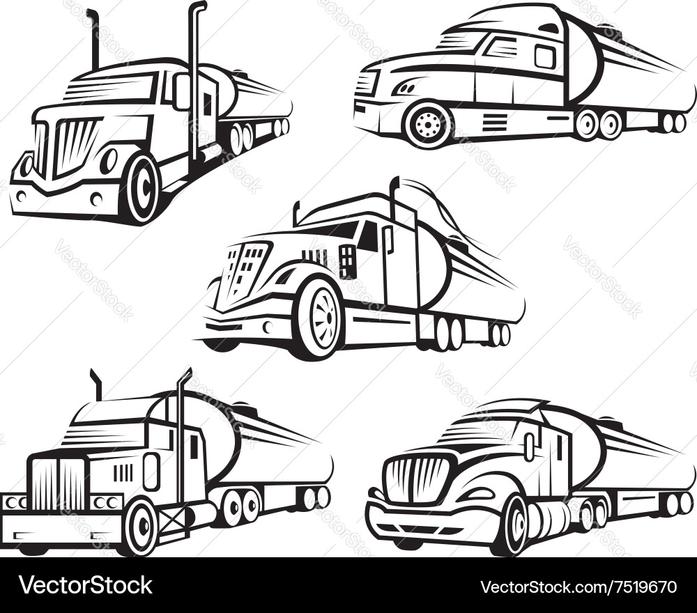 Tanker Truck Collection Royalty Free Vector Image