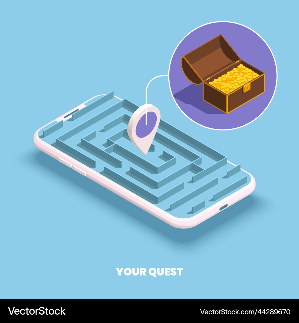 Treasure hunt concept Royalty Free Vector Image