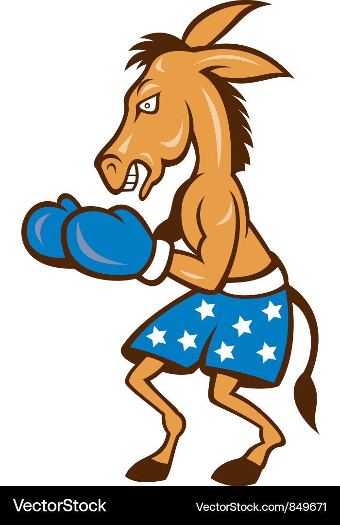 Boxing Donkey Mascot Royalty Free Vector Image