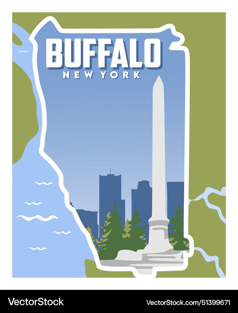 Buffalo new york with beautiful views Royalty Free Vector