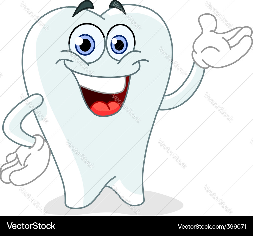 Cartoon Zahn Lizenzfreies Vektorbild - VectorStock