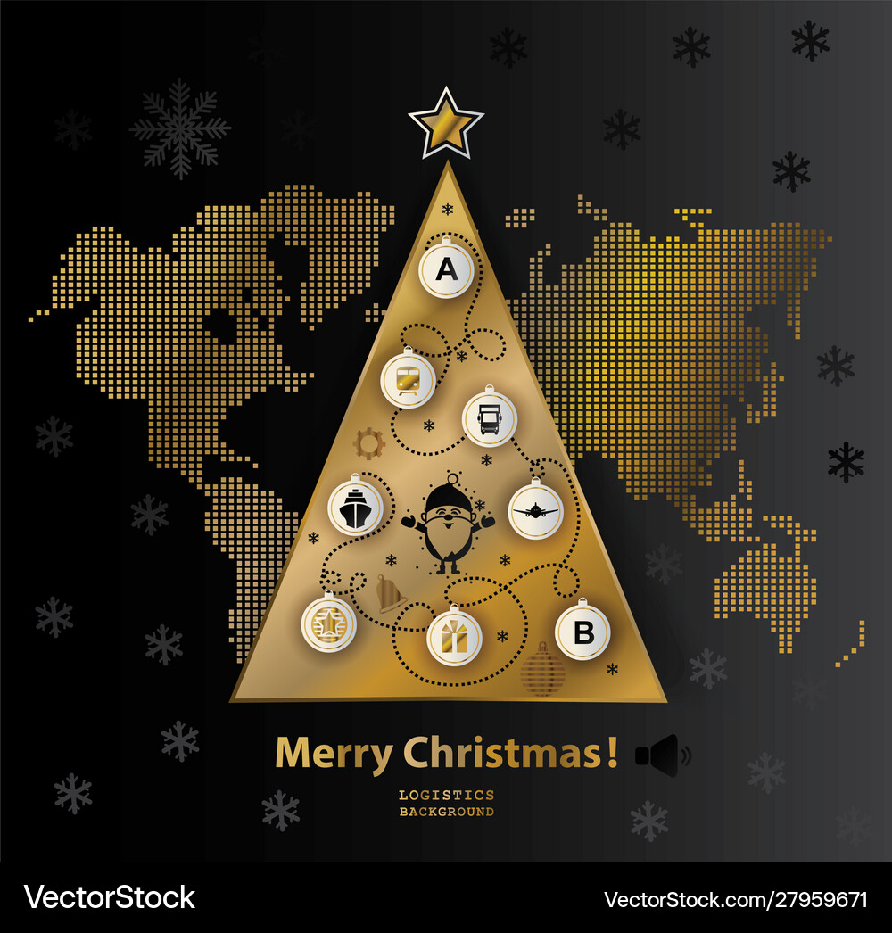 Christmas Logistics Card with Tree – Royalty-Free Vector | VectorStock